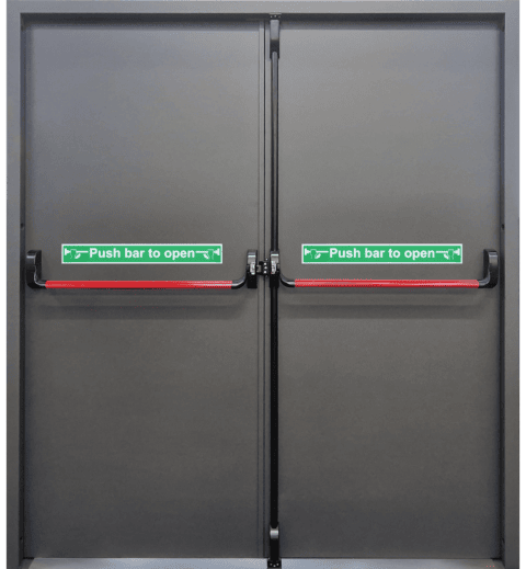 Double fire exit steel door - Kirncroft Security Doors