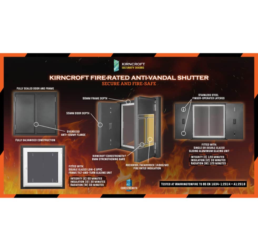 Fire-rated anti-vandal shutter🔥🔥 - Kirncroft Security Doors