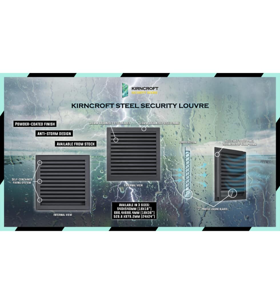 Steel security louvre - Kirncroft Security Doors