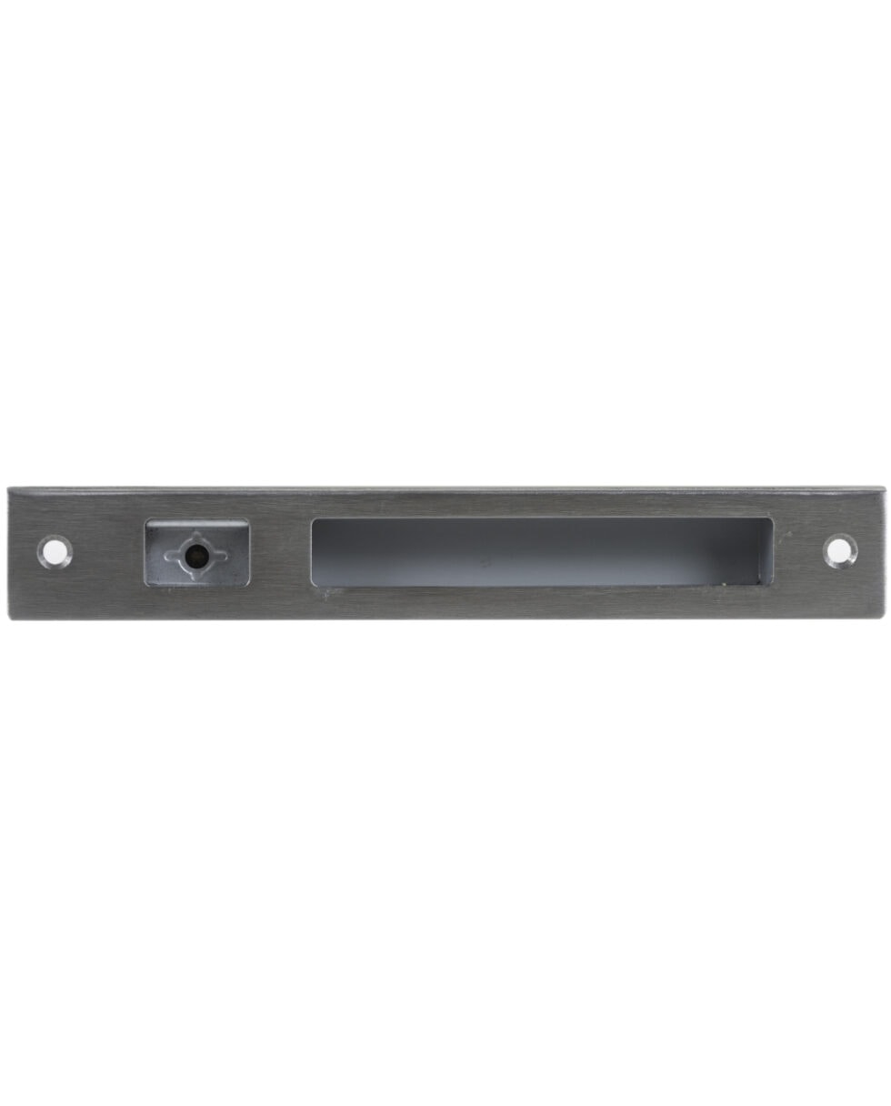 Stainless steel main lock keep plate - Kirncroft Security Doors